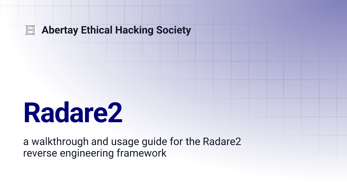 Radare2 | Abertay Ethical Hacking Society